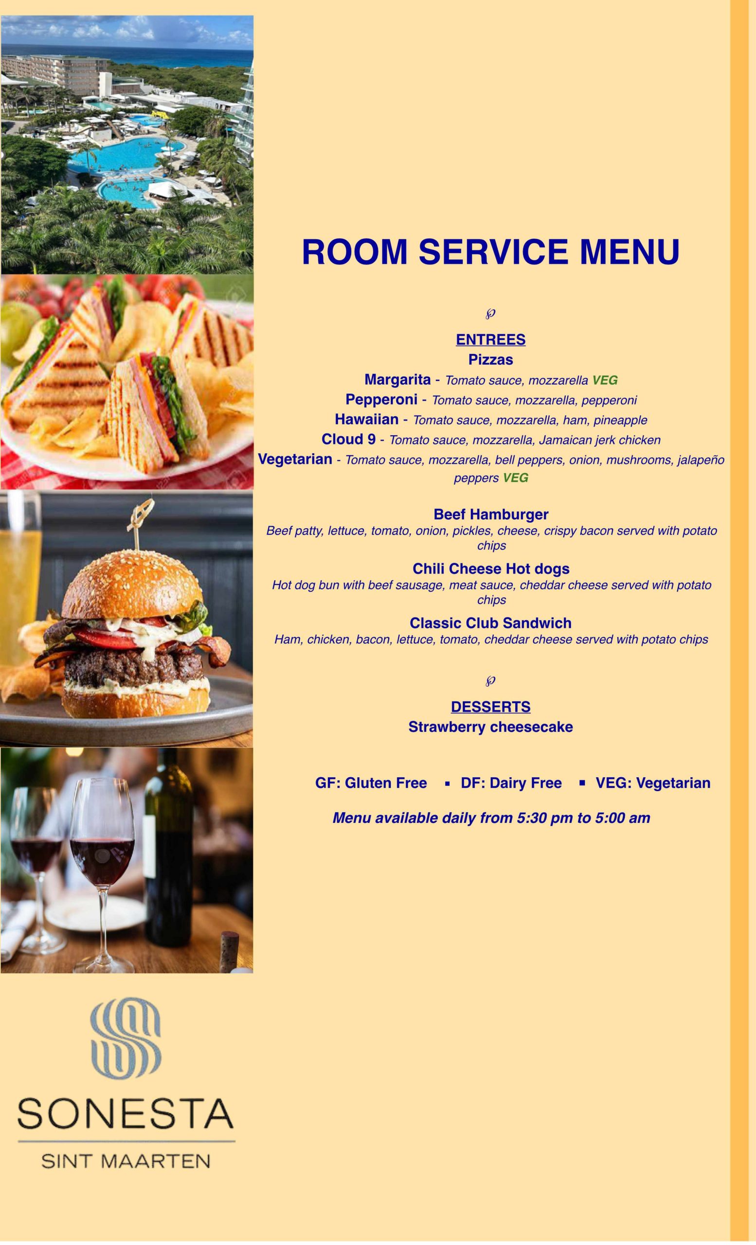 Ultimate Club Room Service Menu – Maho Group